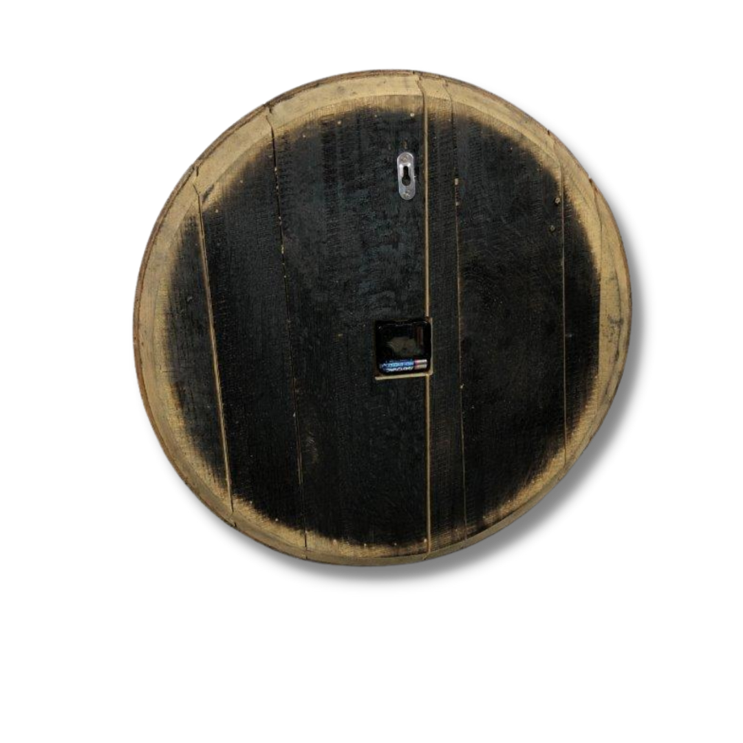 Whiskey Barrel Lid Clock – Hasbro Designs
